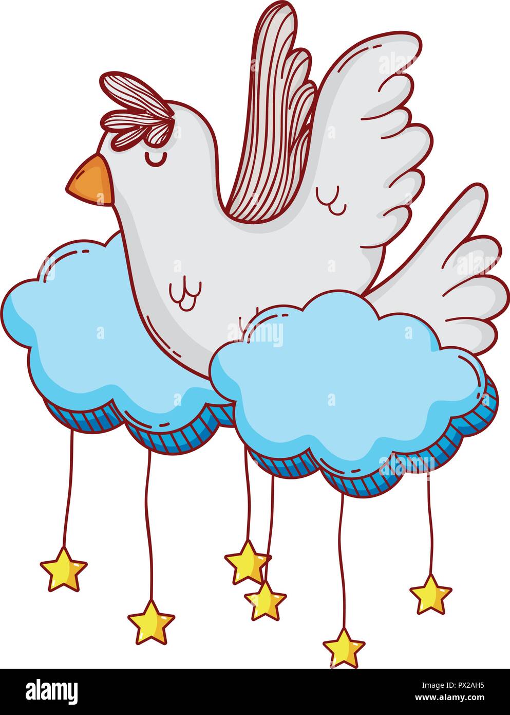 White feather clouds in Stock Vector Images - Alamy