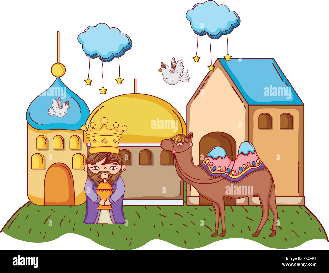 wise man king cartoon Stock Vector Image & Art - Alamy