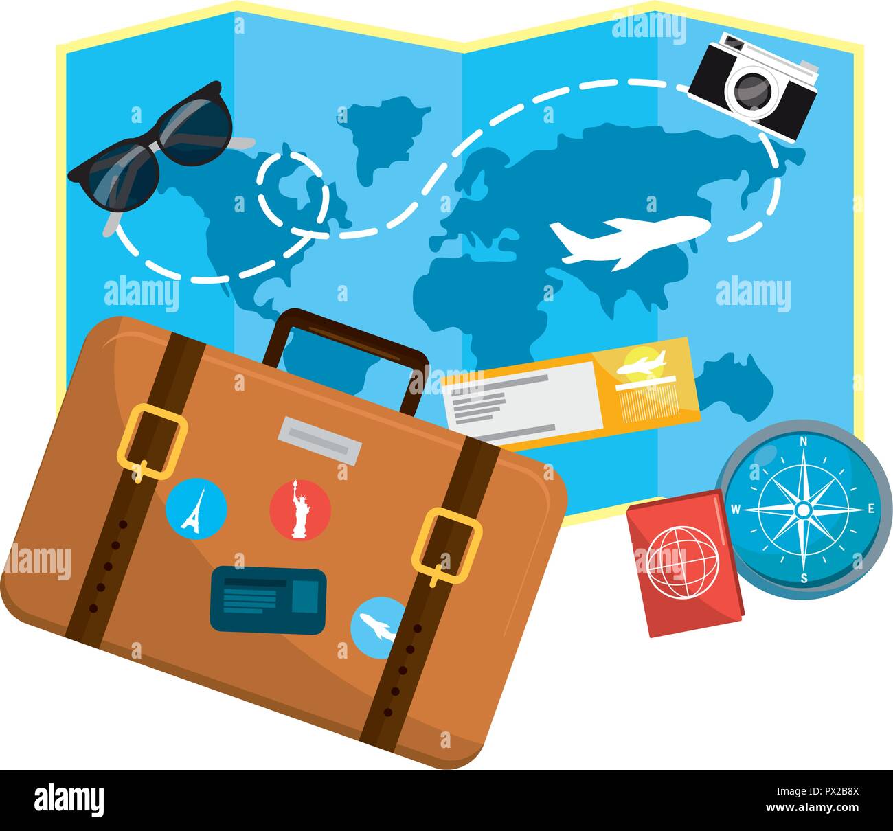 travel luggage cartoon Stock Vector Image & Art - Alamy