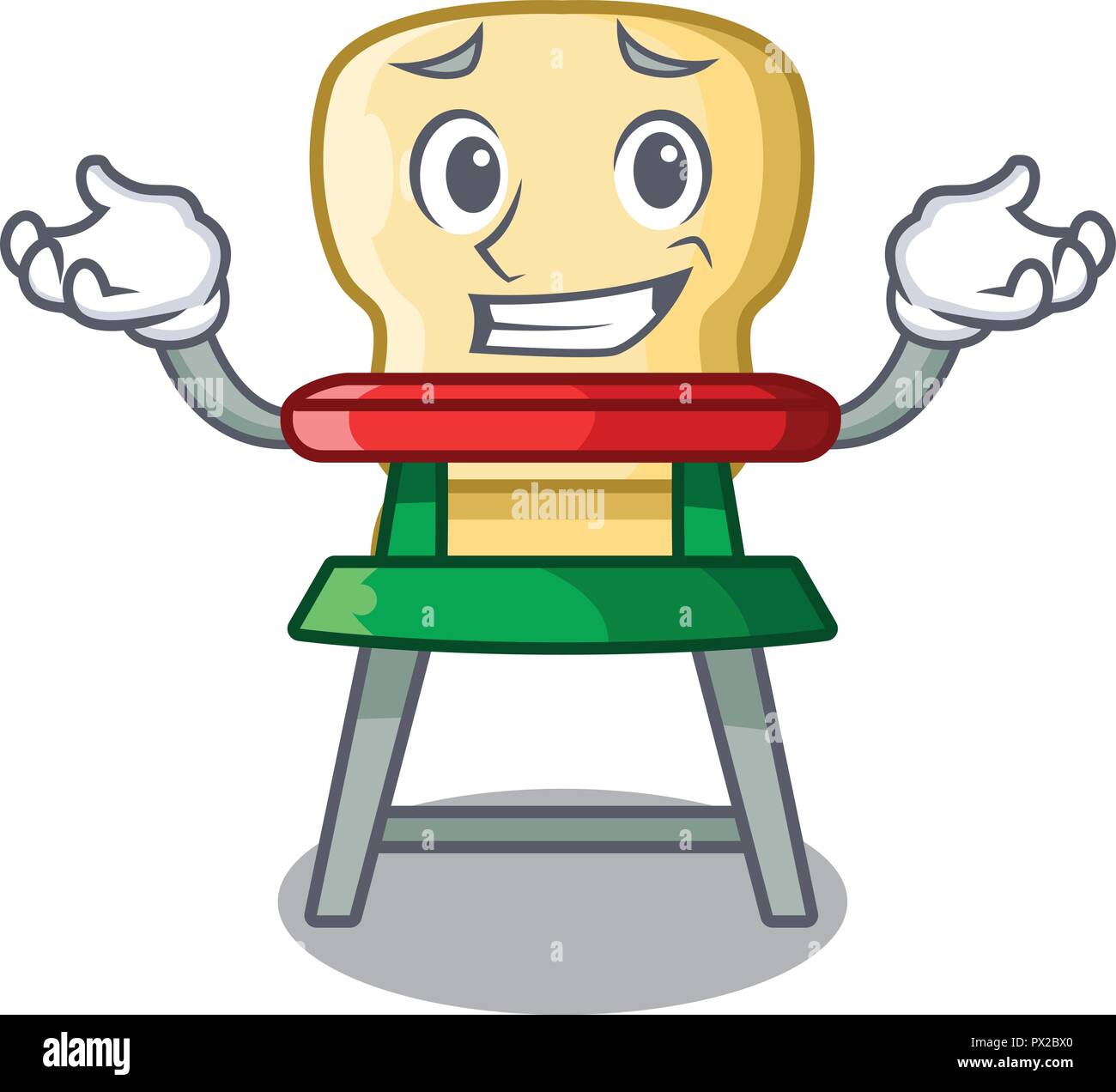 Grinning cartoon baby highchair for kids feeding Stock Vector Image ...