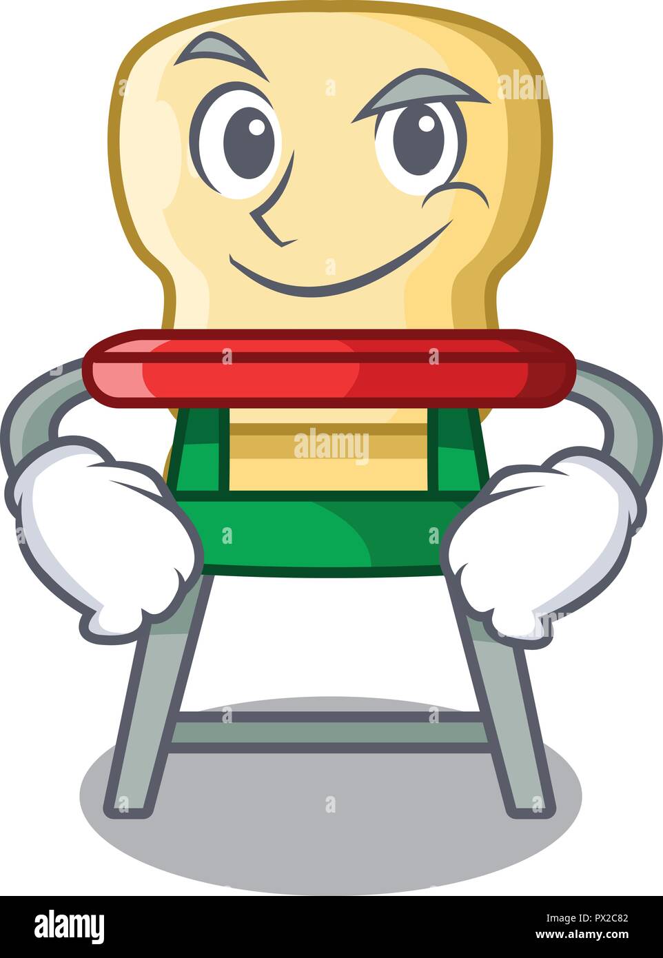 Smirking cartoon baby sitting in the highchair Stock Vector Image & Art ...