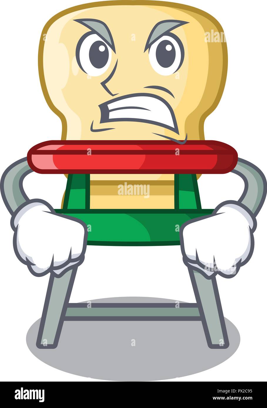 Angry cartoon baby sitting in the highchair Stock Vector Image & Art ...