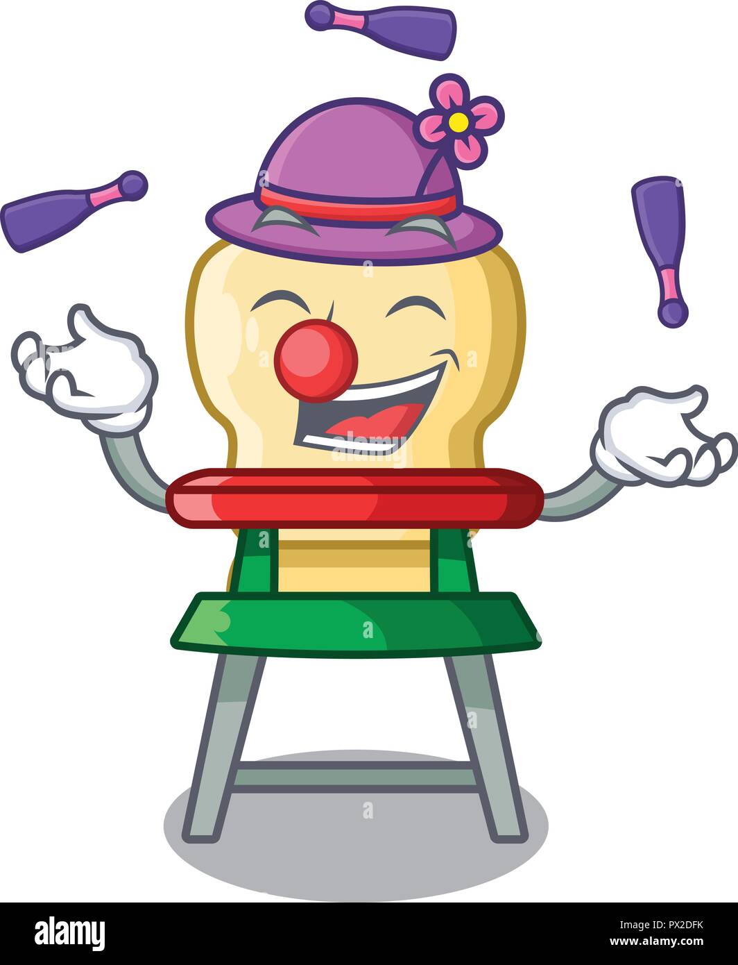 Juggling baby highchair isolated on the mascot Stock Vector Image & Art ...