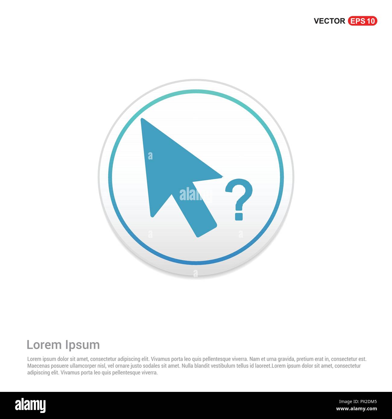 Mouse Cursor Question Mark Icon - white circle button Stock Vector ...