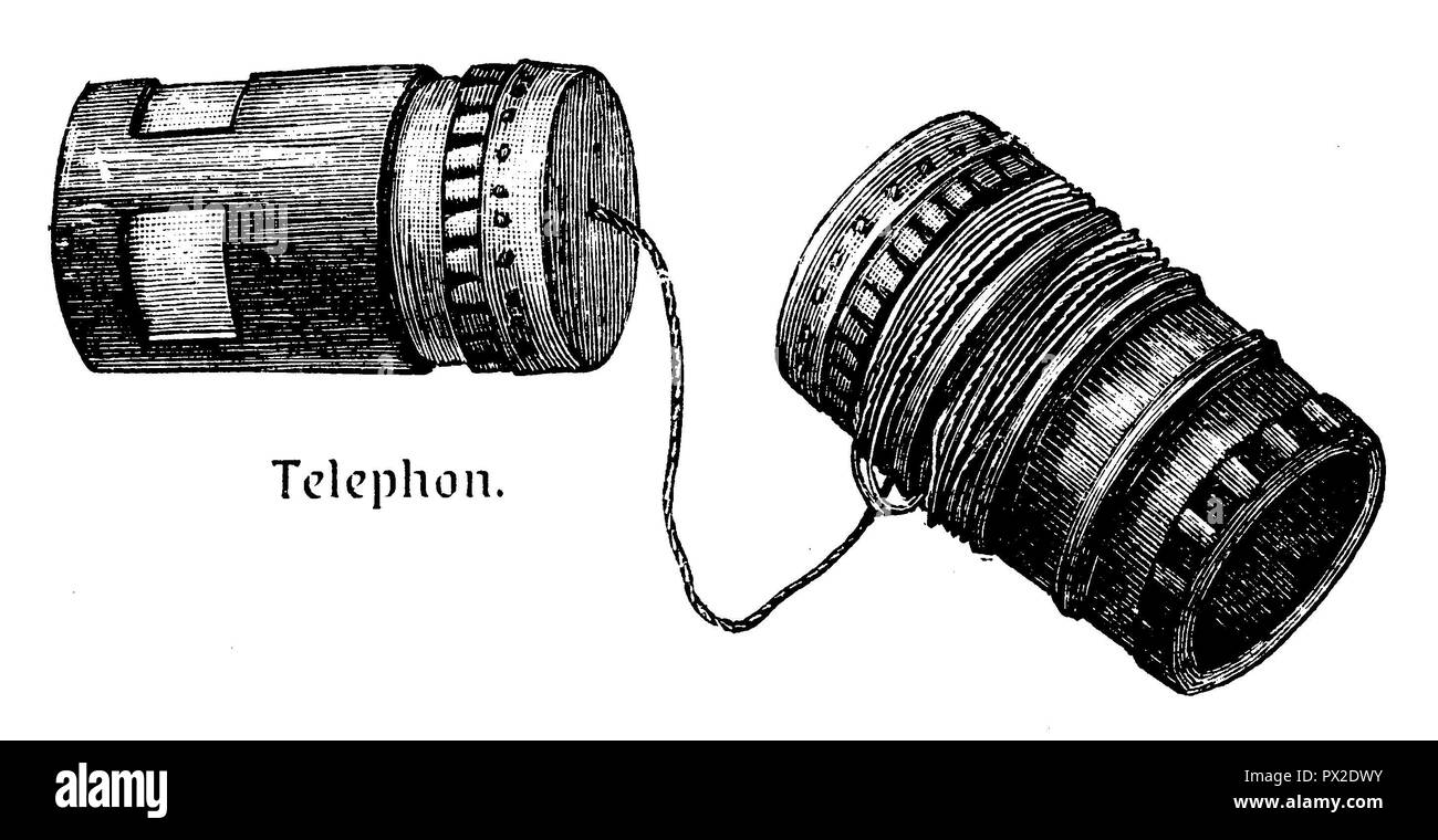 Telephone, thread telephone from East Africa Stock Photo - Alamy