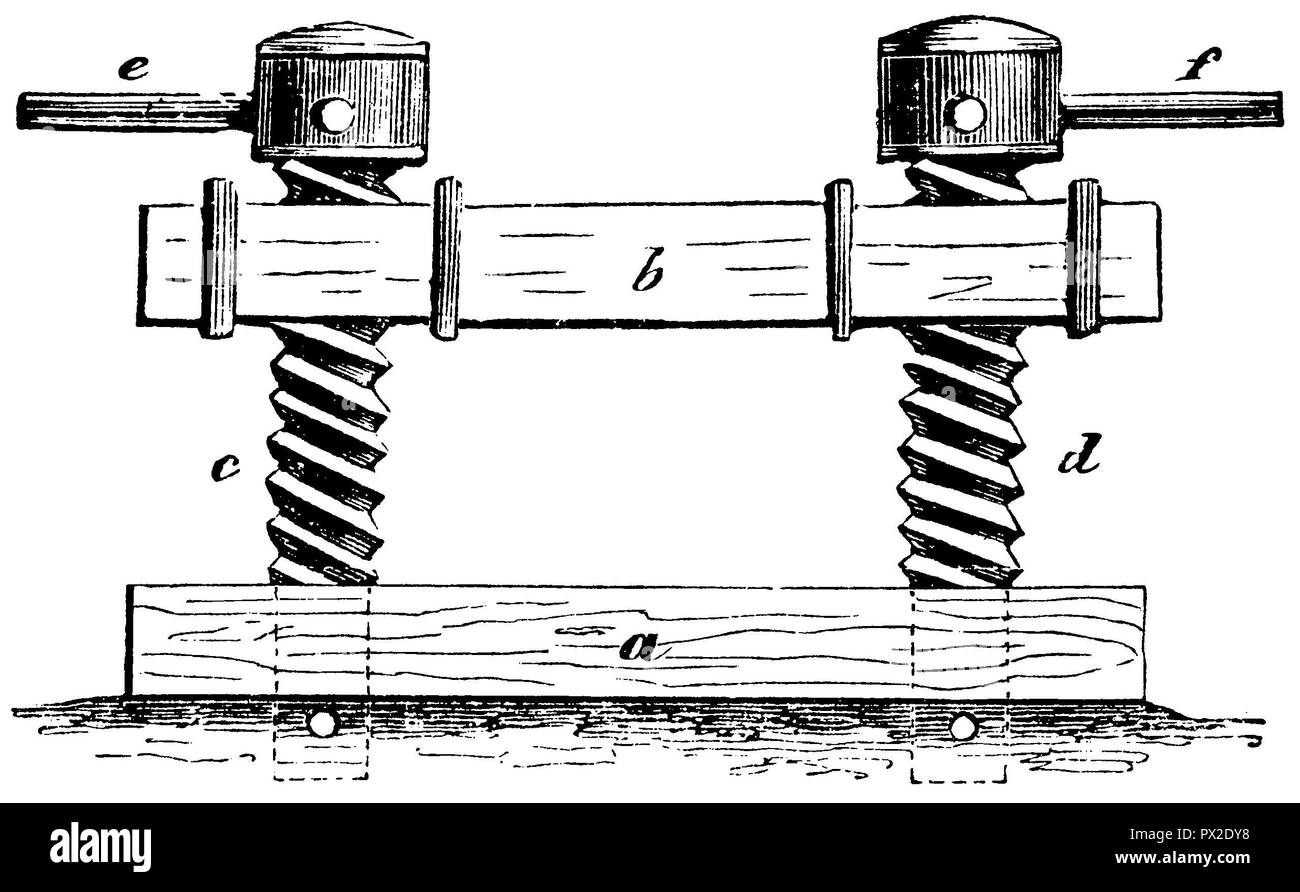 Screw press (screw wood Stock Photo - Alamy