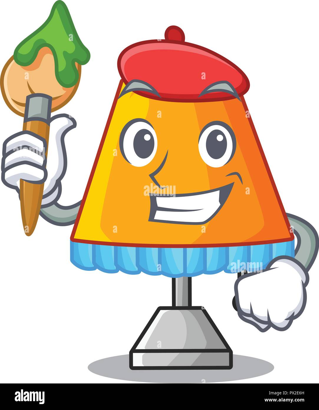 Artist character table office lamp in indoor Stock Vector Image & Art ...