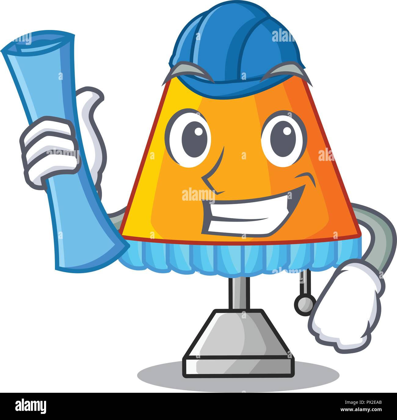 Architect cartoon table lamp beside in bed Stock Vector Image & Art - Alamy