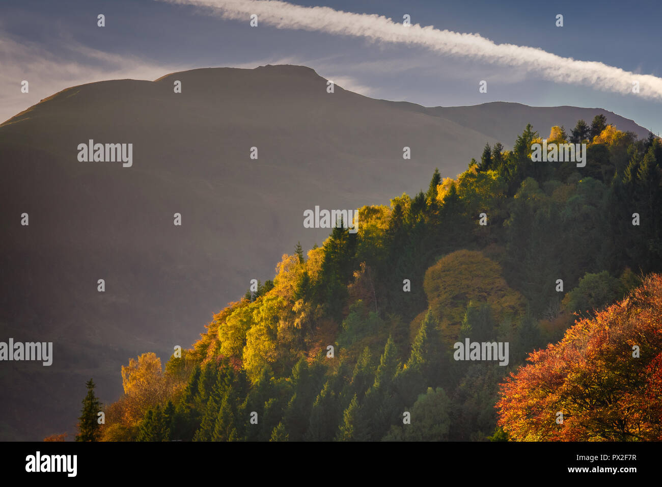 Autumn View of Ben Ledi from Callander, Loch Lomond and The Trossachs national Park, Scotland ...