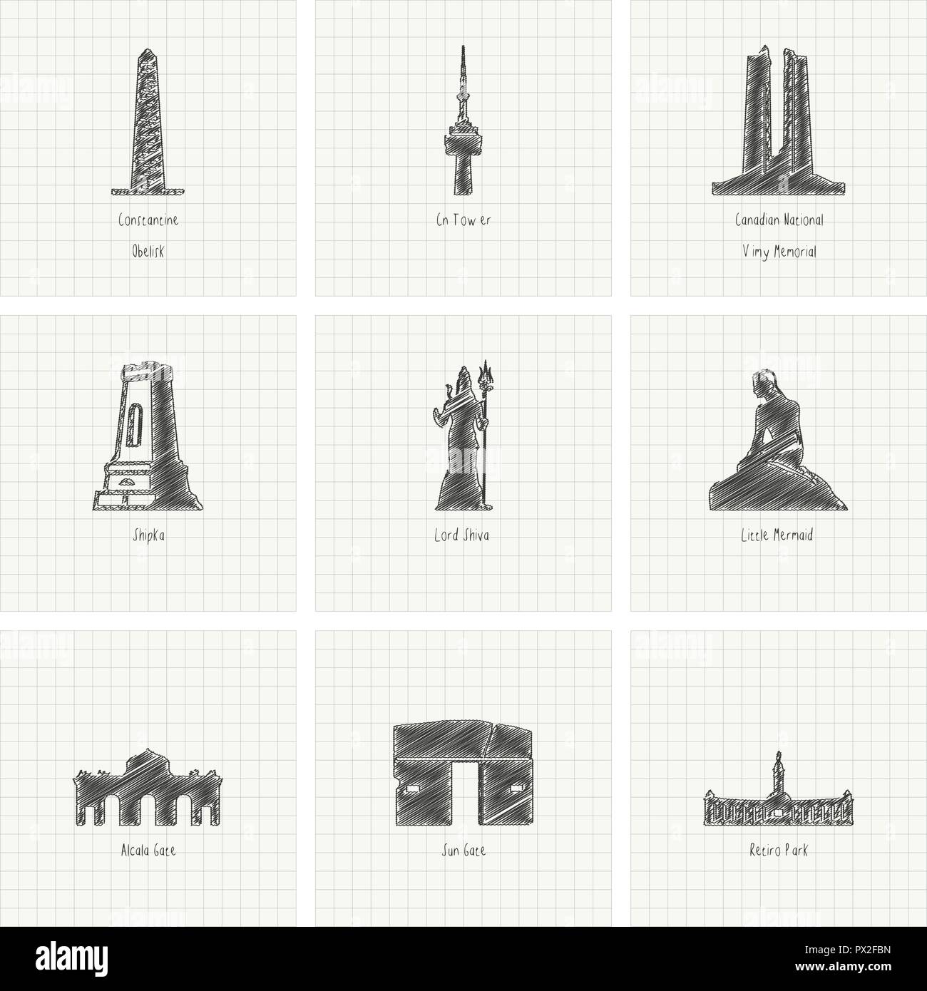 World famous landmarks design vector Stock Vector Image & Art - Alamy