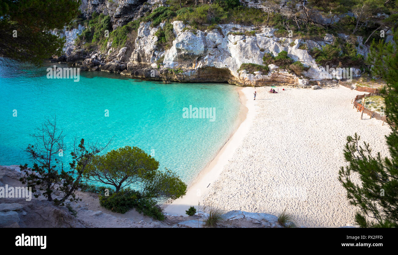 MENORCA, SPAIN - June 29, 2018: The most beautiful beach in Menorca ...