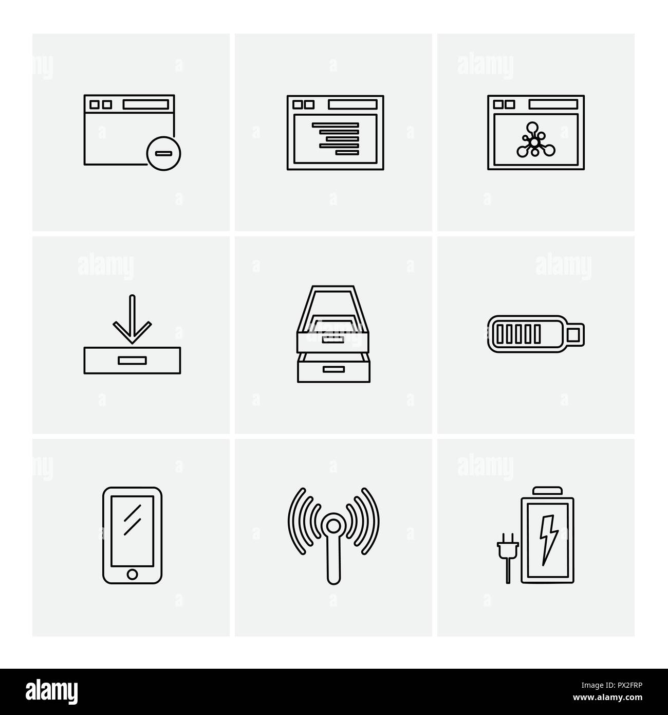 battery , wifi , network , infrared , signals , web , user interface ...