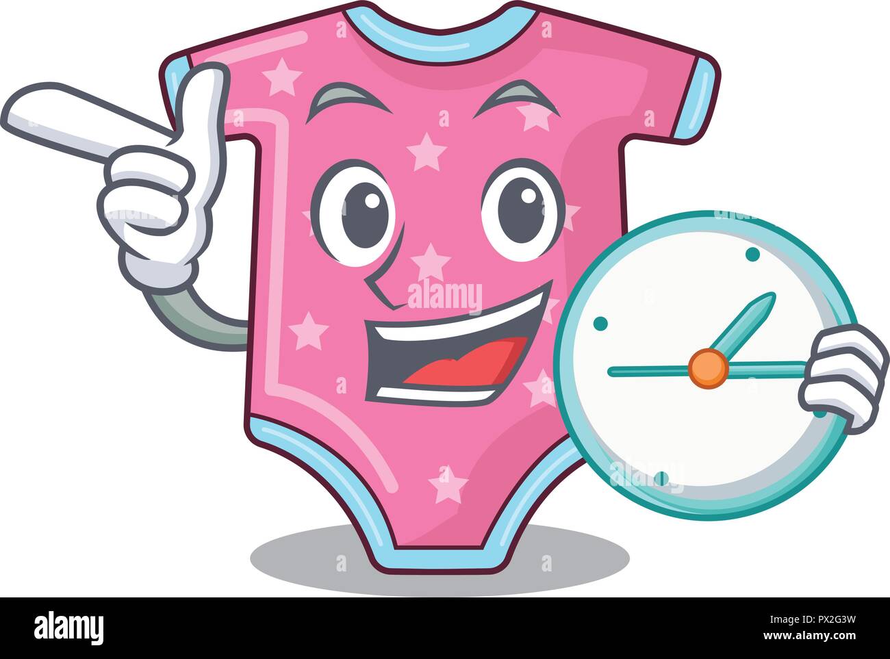 With clock cartoon baby clothes on hanger rack Stock Vector Image & Art ...