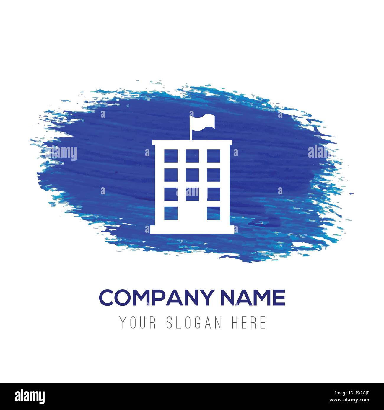 Building Icon - Blue watercolor background Stock Vector Image & Art - Alamy