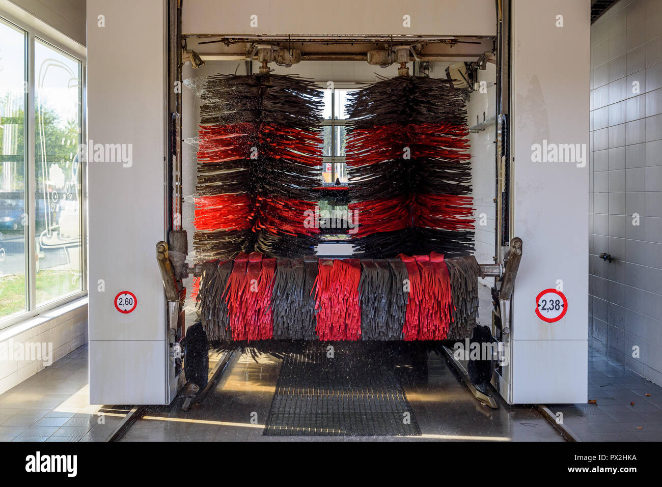 Automatic brush car wash Stock Photo - Alamy