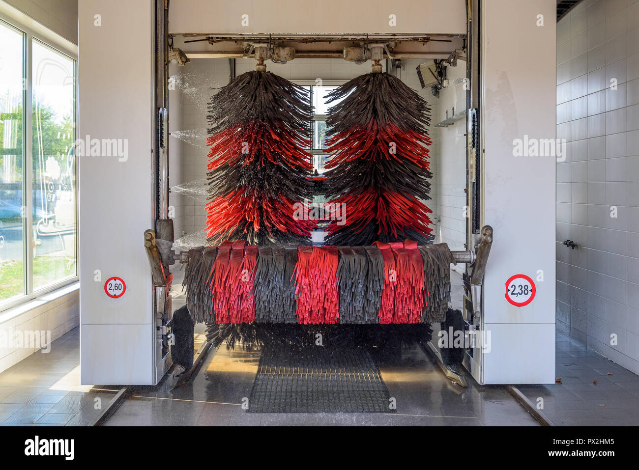Automatic brush car wash Stock Photo - Alamy