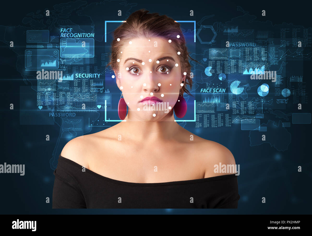 Digital Face Recognition System concept Stock Photo - Alamy