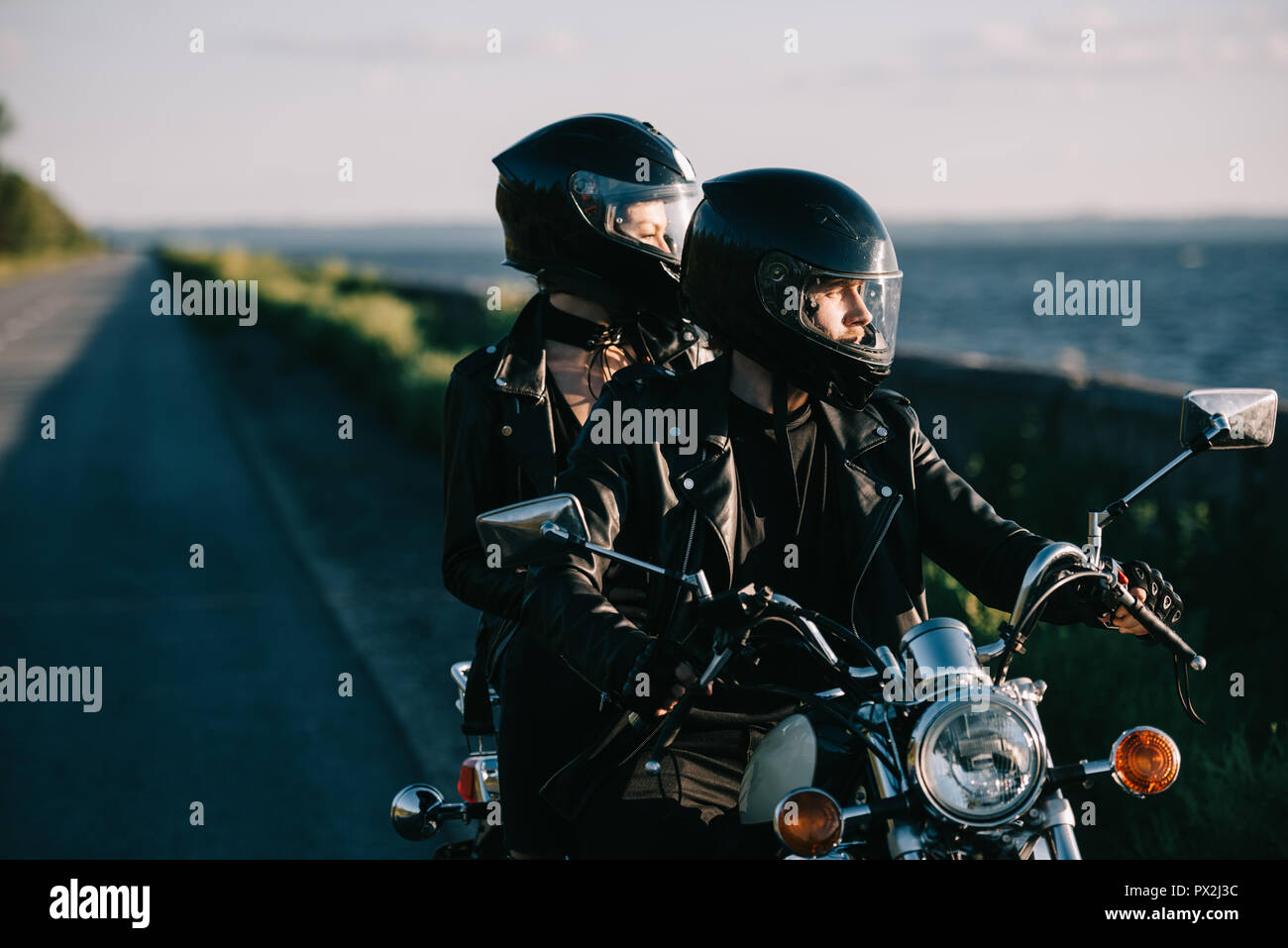 Motorcycle on country road hi-res stock photography and images - Alamy