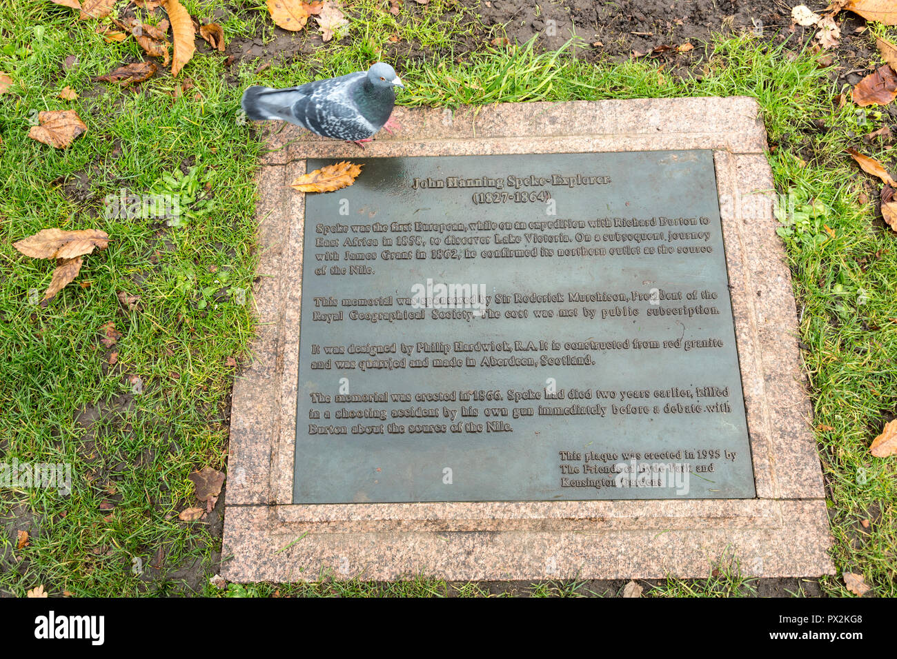 Tablet for memorial to John Hanning Speke, explorer who discovered Lake ...