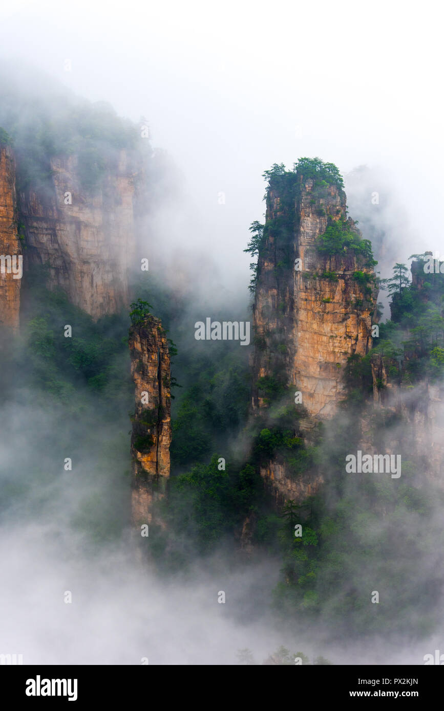 Tianzi Mountain Natural Reserve, viewed from the Comanders Platform ...