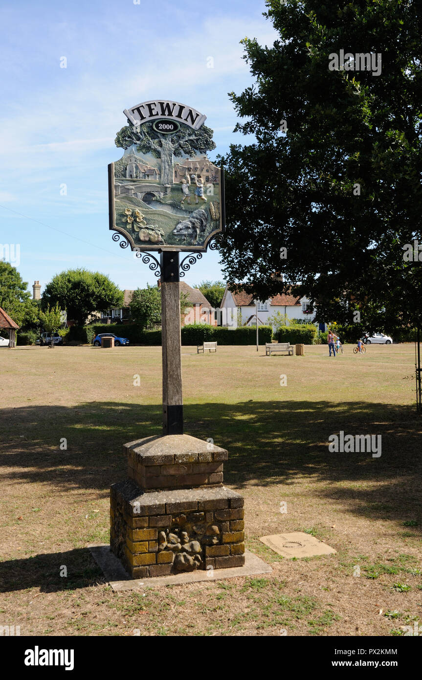 Village sign, Tewin, Hertfordshire Stock Photo - Alamy
