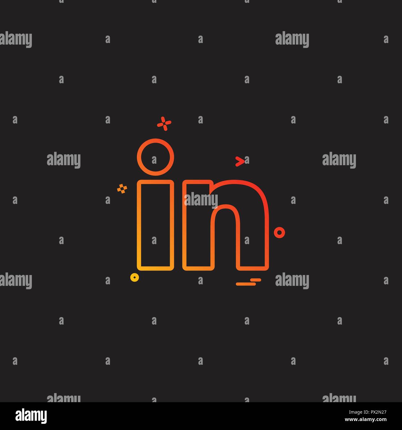 Linkedin icon design vector Stock Vector Image & Art - Alamy