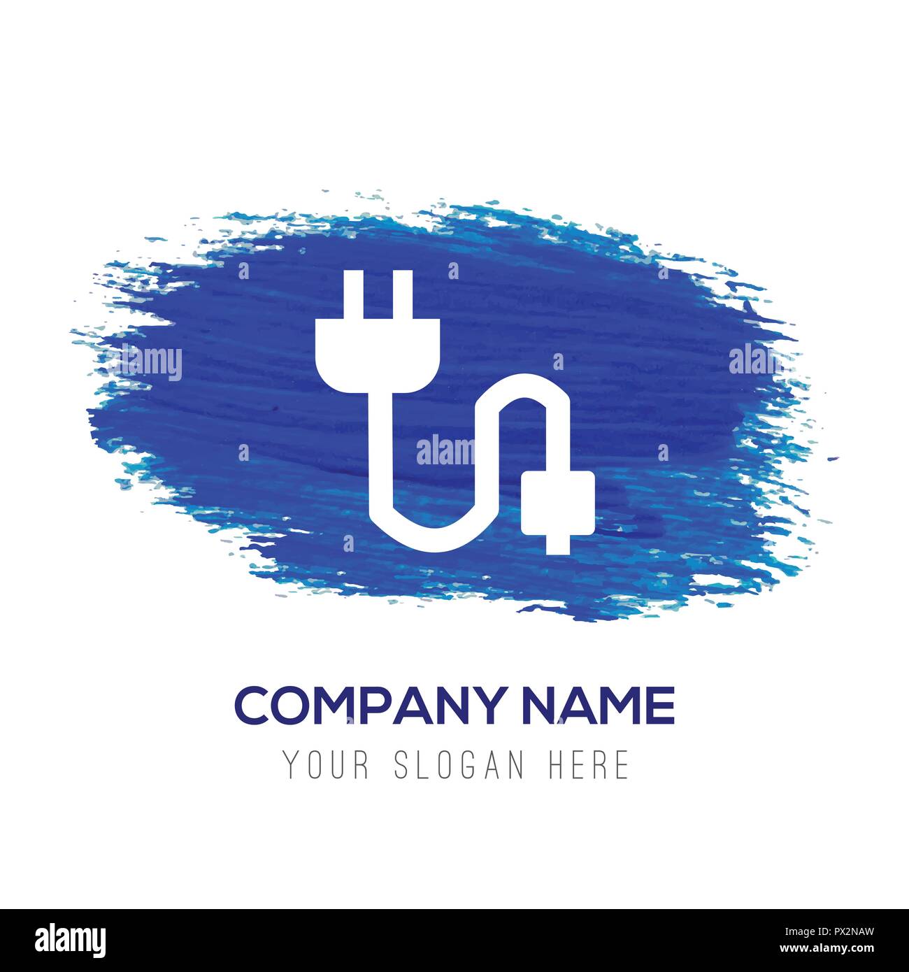 Plug-in Icon - Blue watercolor background Stock Vector Image & Art - Alamy