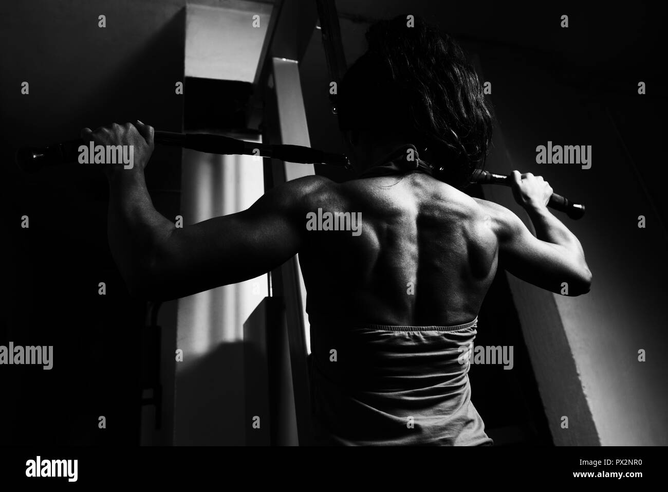 Back female bodybuilder Black and White Stock Photos & Images - Alamy