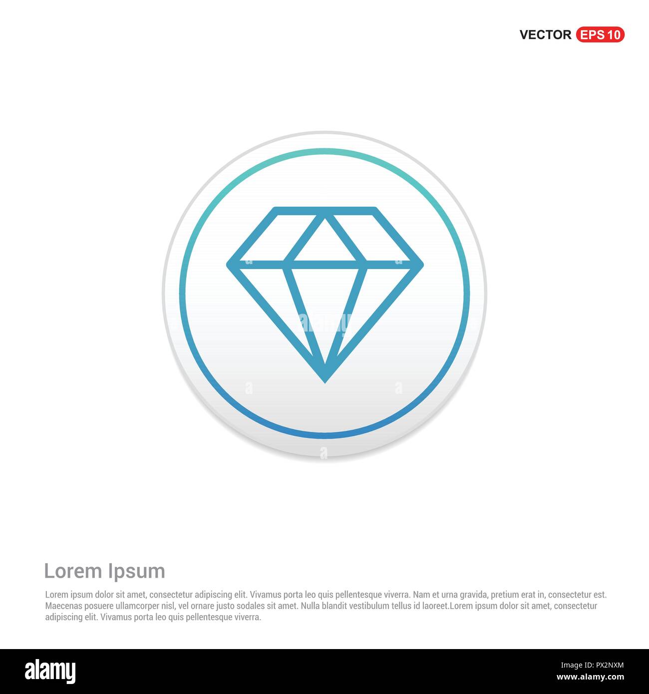 Diamond icon - white circle button Stock Vector Image & Art - Alamy