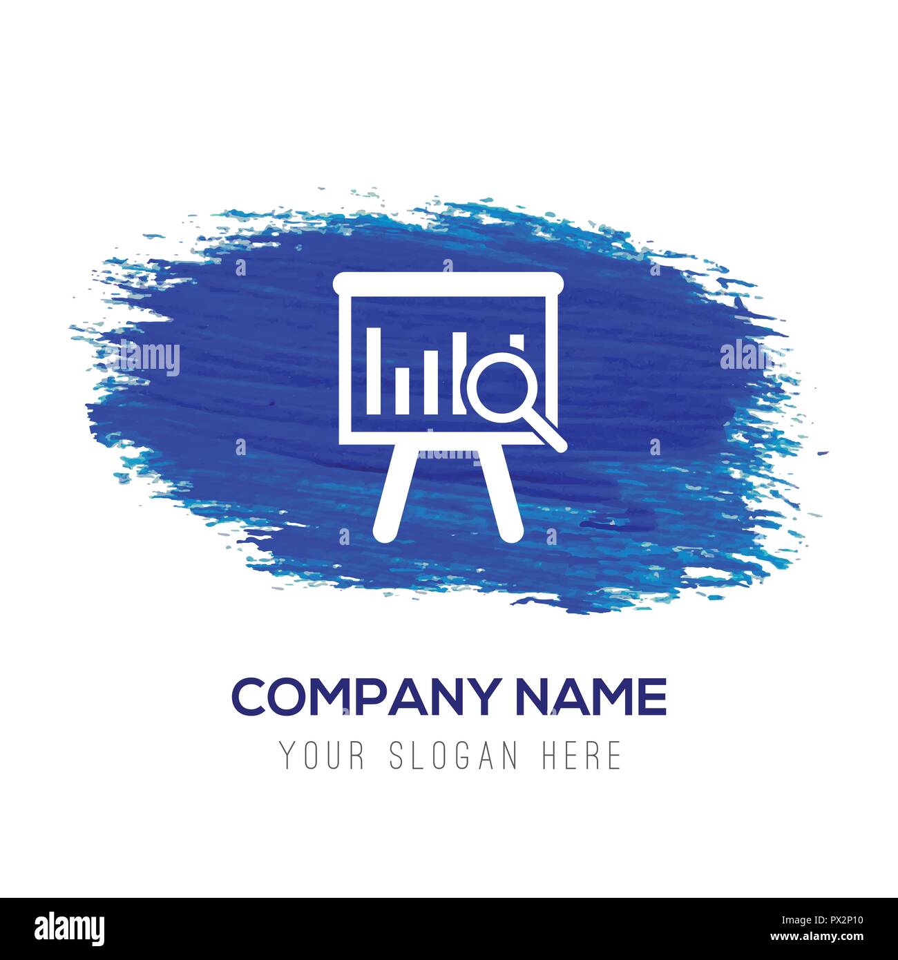 Business bar graph icon - Blue watercolor background Stock Vector Image ...