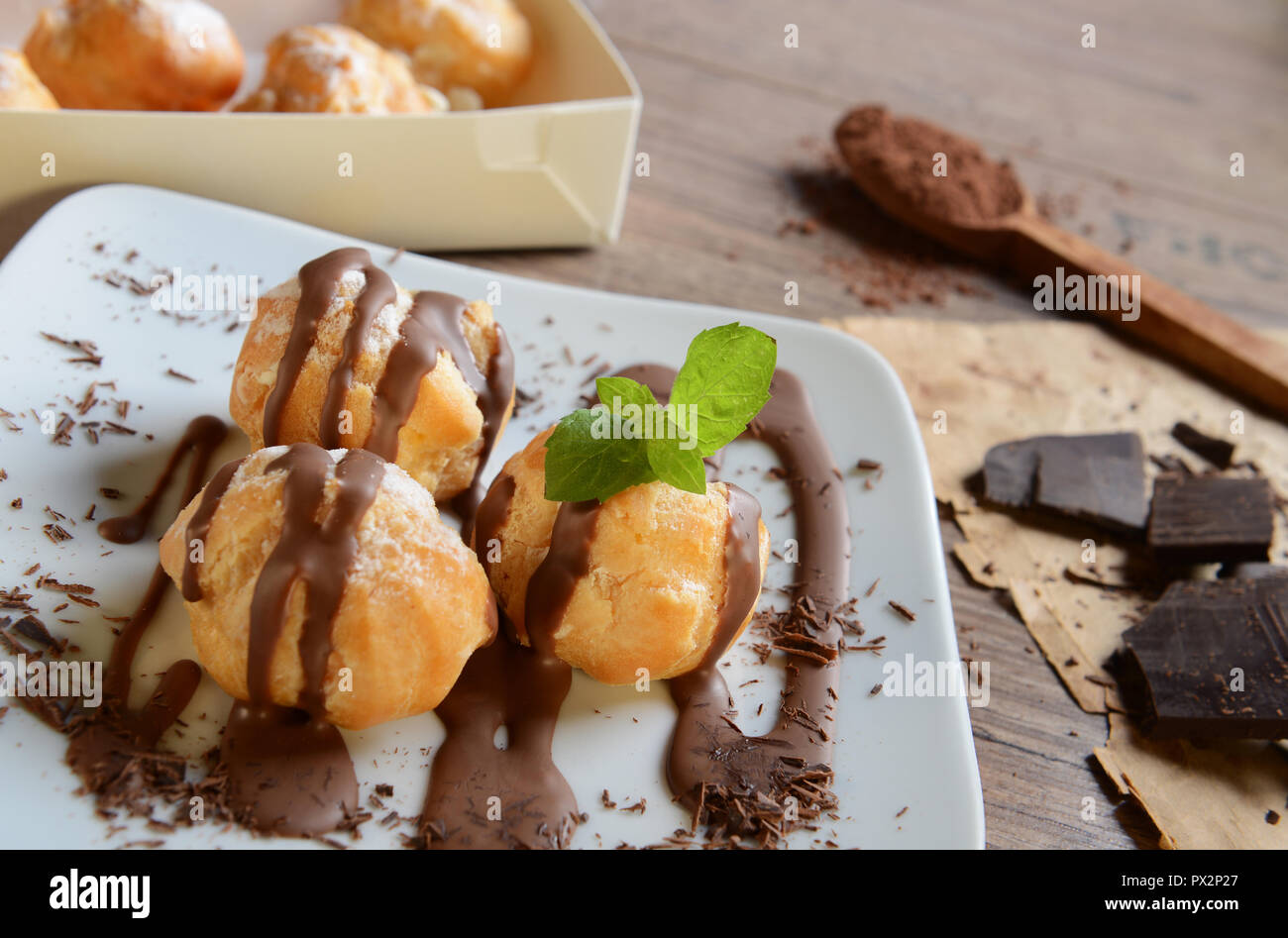 Profiteroles with caramel hi-res stock photography and images - Alamy