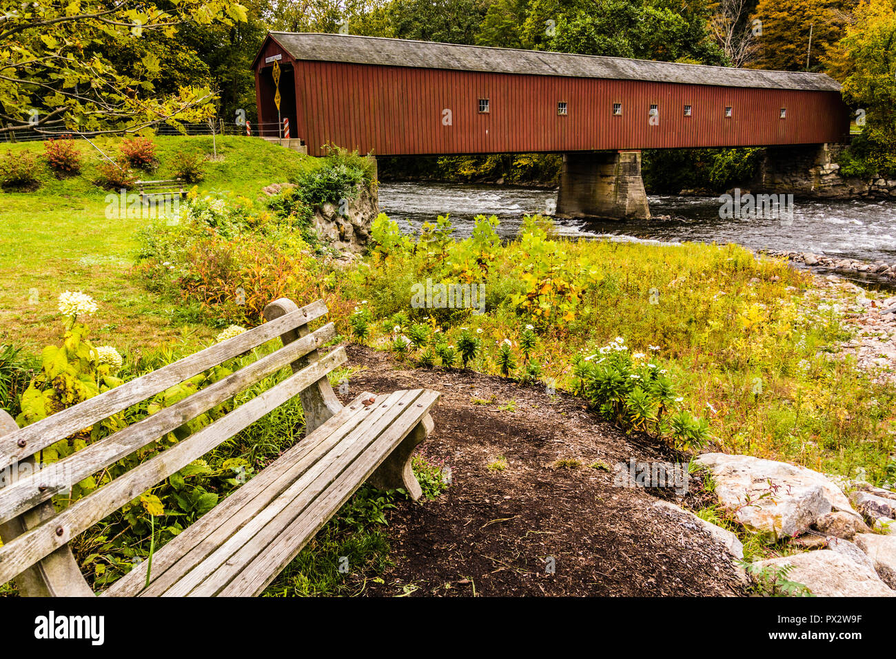 Covered Bridge West Cornwall, Connecticut, USA Stock Photo - Alamy