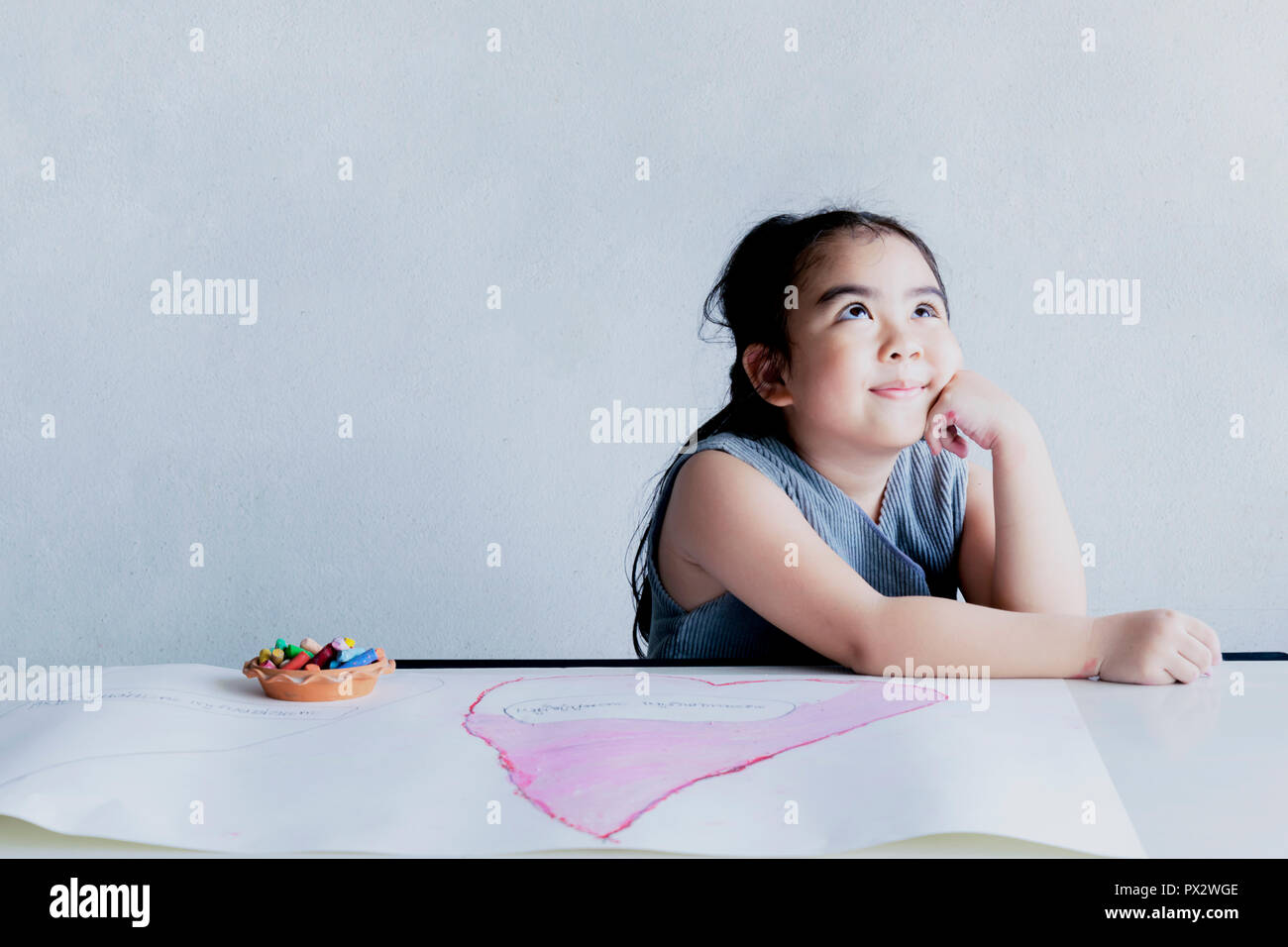 The girl is imagining what her future will be like, artwork is ...