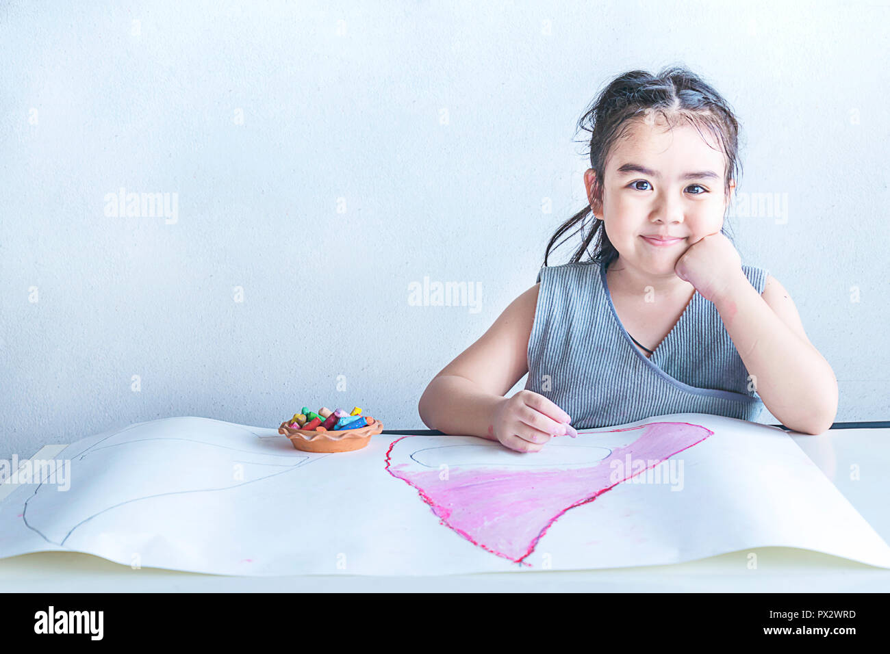 The girl is imagining what her future will be like, artwork is ...