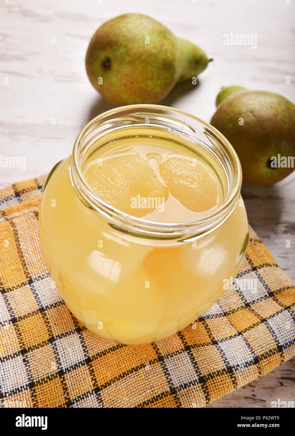 pears in light syrup Stock Photo - Alamy