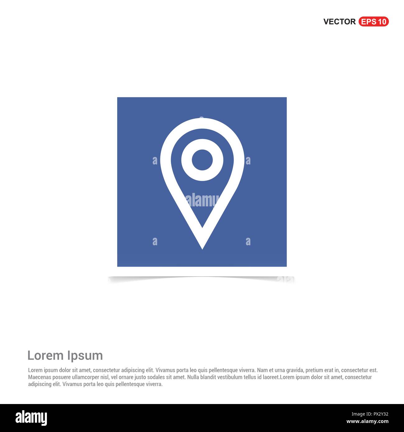 Map pin icon - Blue photo Frame Stock Vector Image & Art - Alamy