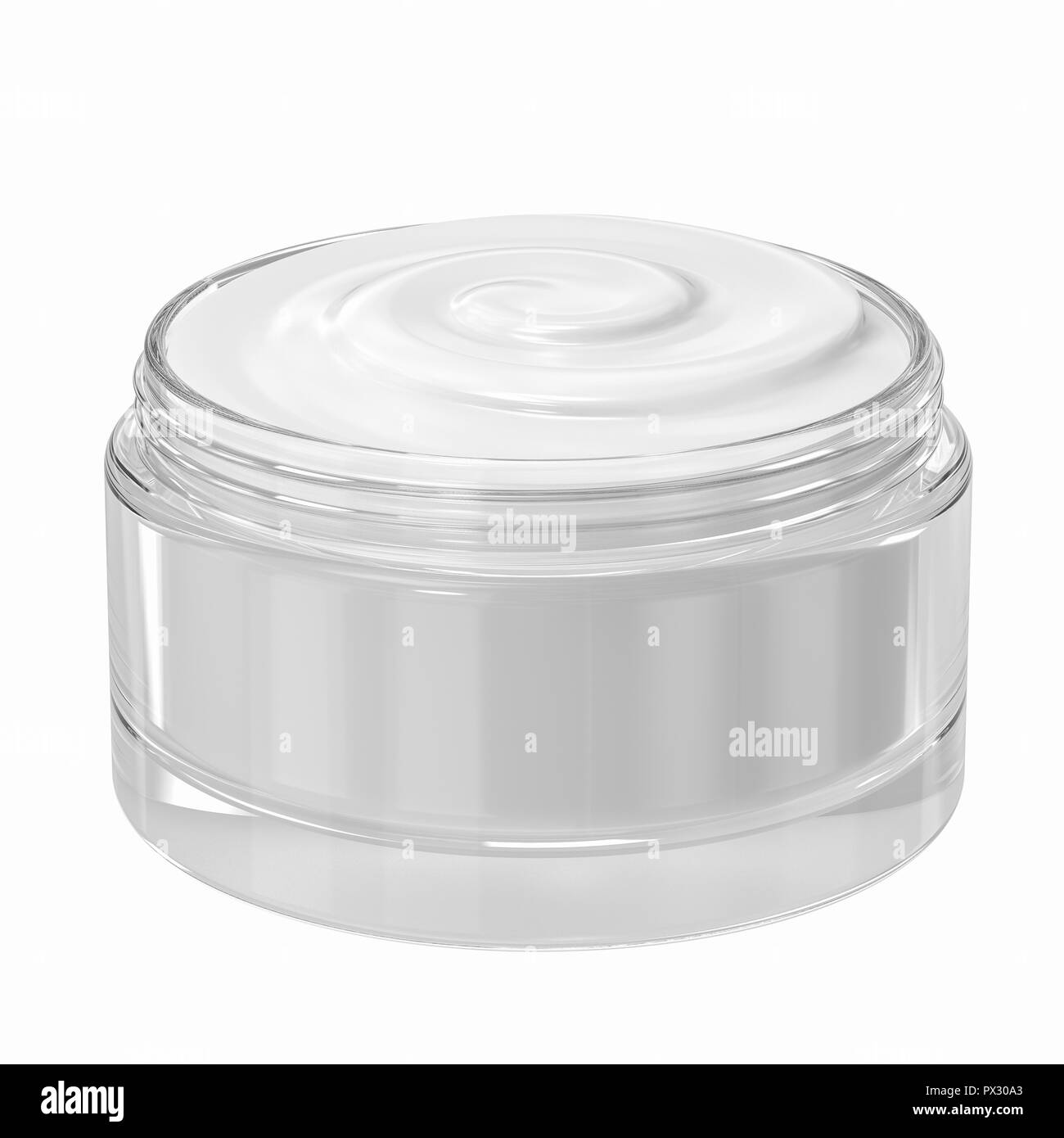 3d rendering cosmetic cream in open pot Stock Photo - Alamy