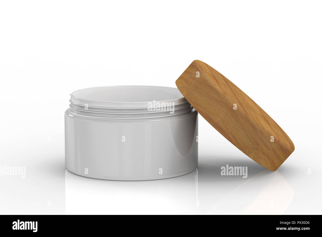 3d rendering cosmetic cream in open pot Stock Photo - Alamy