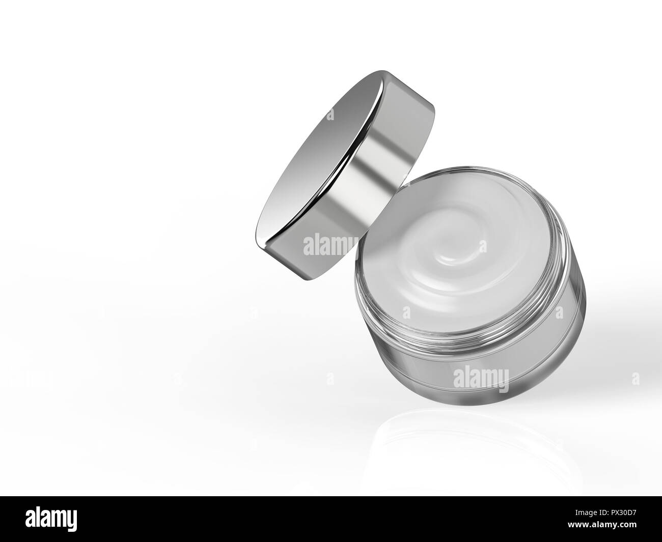 3d rendering cosmetic cream in open pot Stock Photo - Alamy