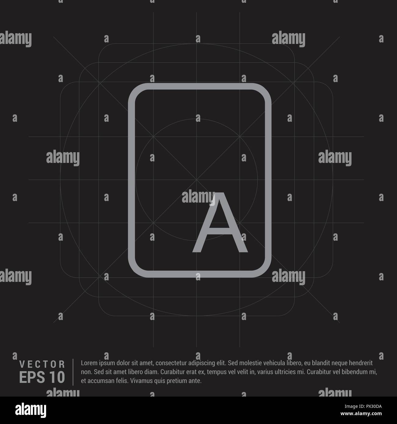 Letter Text Icon - Black Creative Background - Free vector icon Stock ...