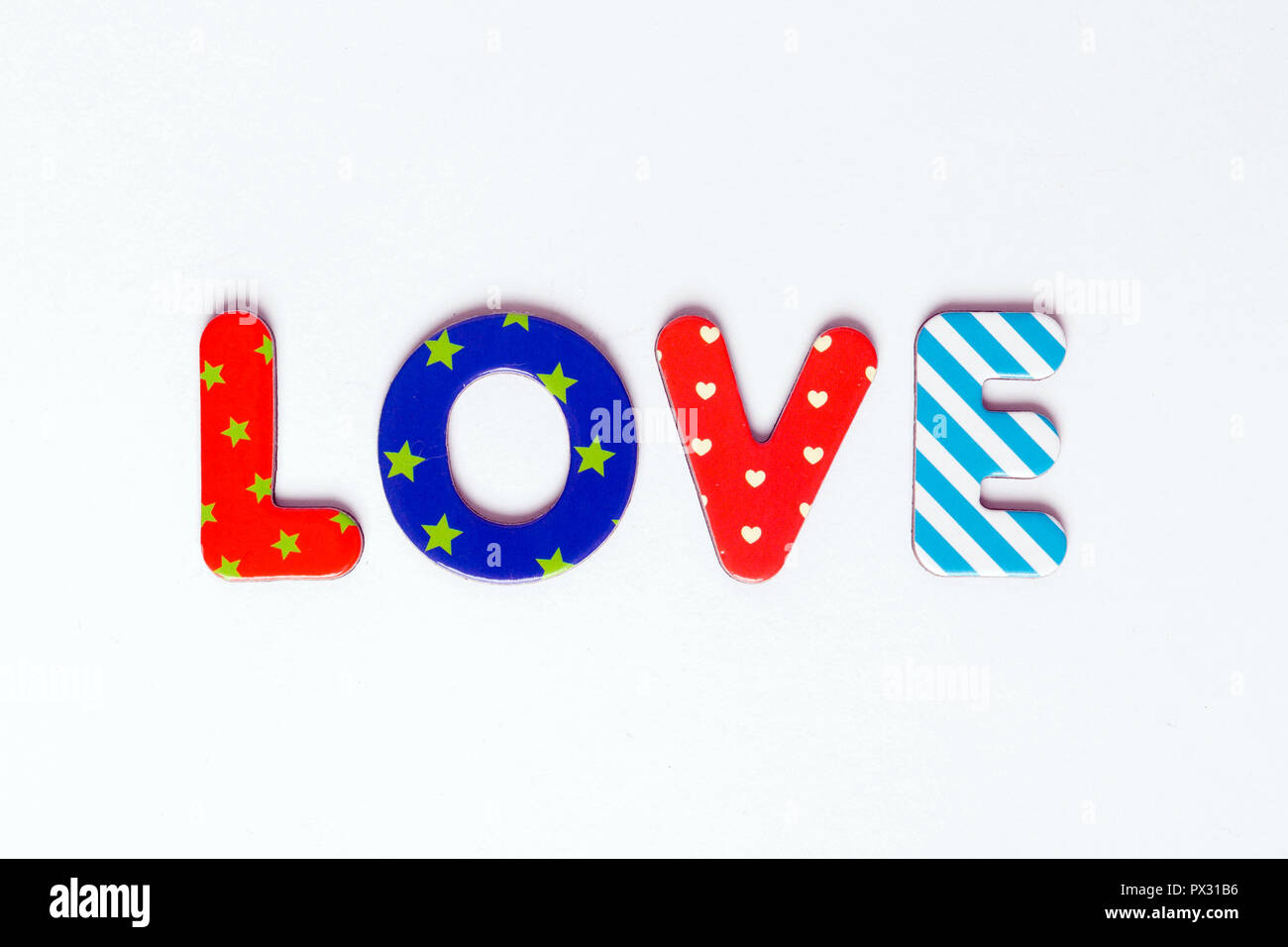 Word Love made of colorful letters Stock Photo - Alamy