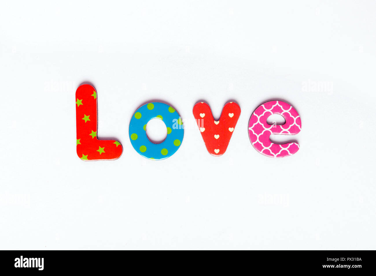 Word Love made of colorful letters Stock Photo - Alamy