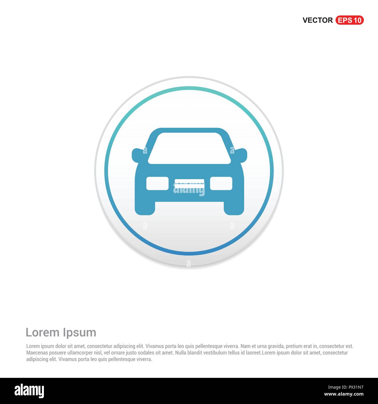 Car icon - white circle button Stock Vector Image & Art - Alamy