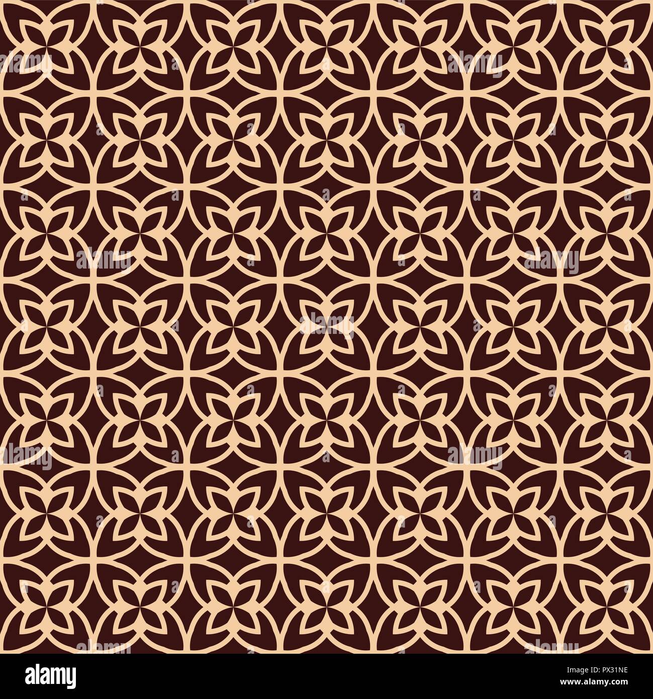 Seamless Linear Pattern With Elegant Curved Lines And Scrolls