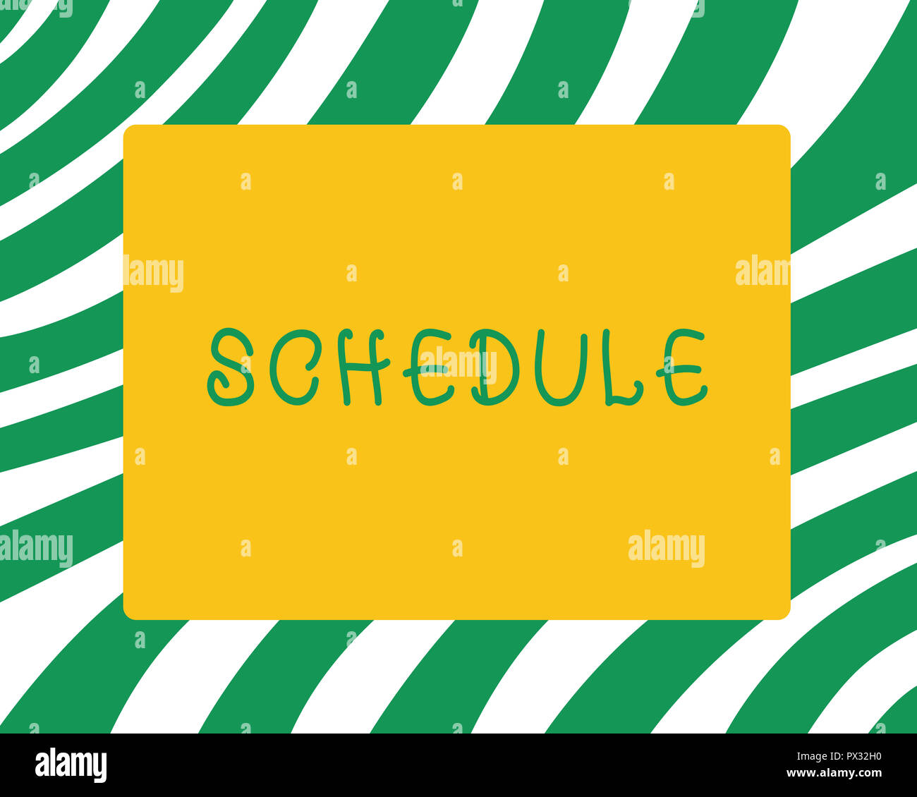 Handwriting text Schedule. Concept meaning plan for carrying out ...