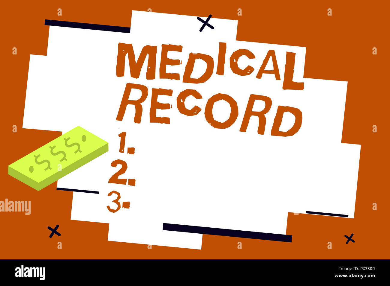 Writing note showing Medical Record. Business photo showcasing In order ...