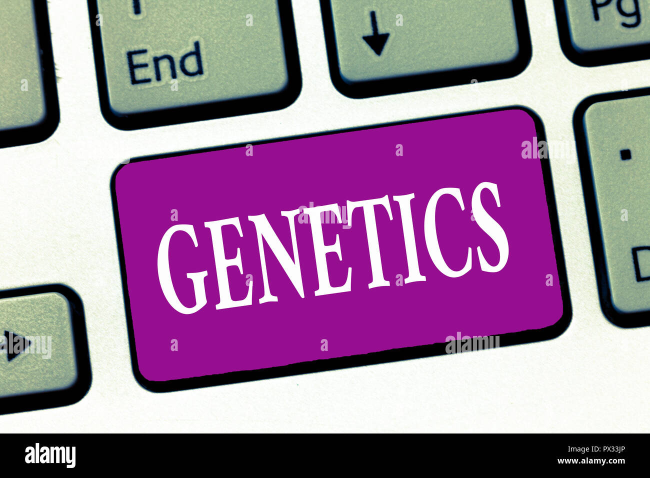 Handwriting text writing Genetics. Concept meaning study of heredity ...