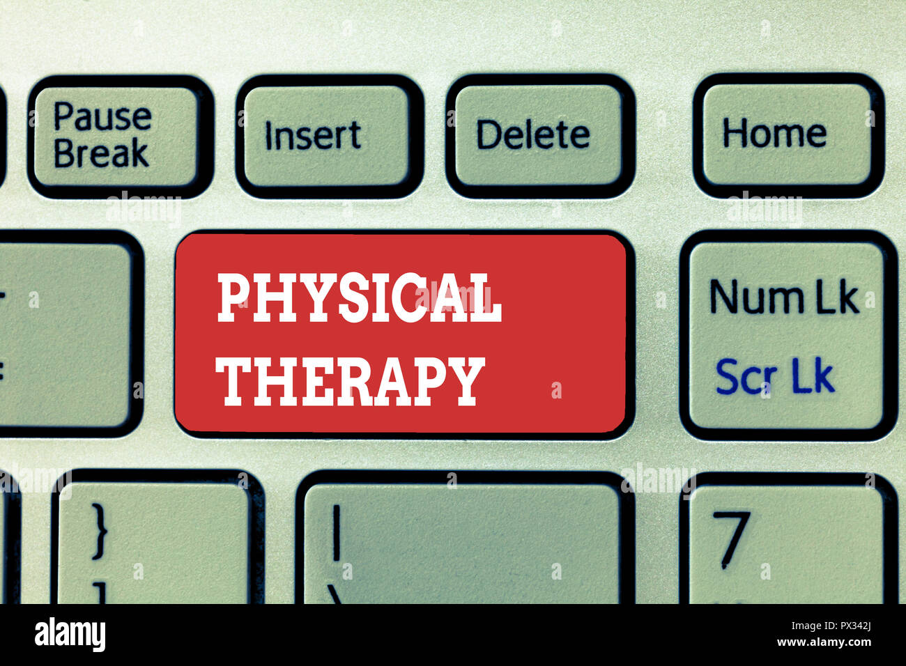 Handwriting text writing Physical Therapy. Concept meaning Treatment or ...
