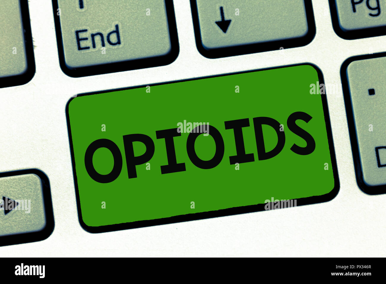 Word writing text Opioids. Business concept for Class of drugs that ...