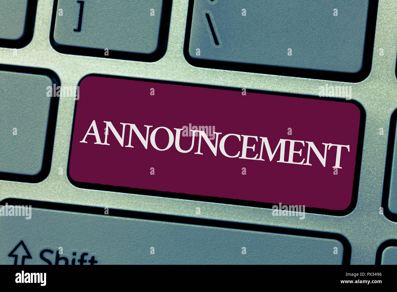 Handwriting text writing Announcement. Concept meaning Formal public ...